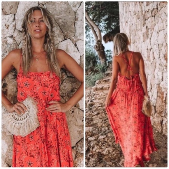 Spell | Dresses | Spell Celestial Revolve Red Dress Nwt | Poshmark